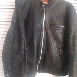 KERR | Jackets & Coats | Leather Kerr Perforated Cafe Racer Jacket ...